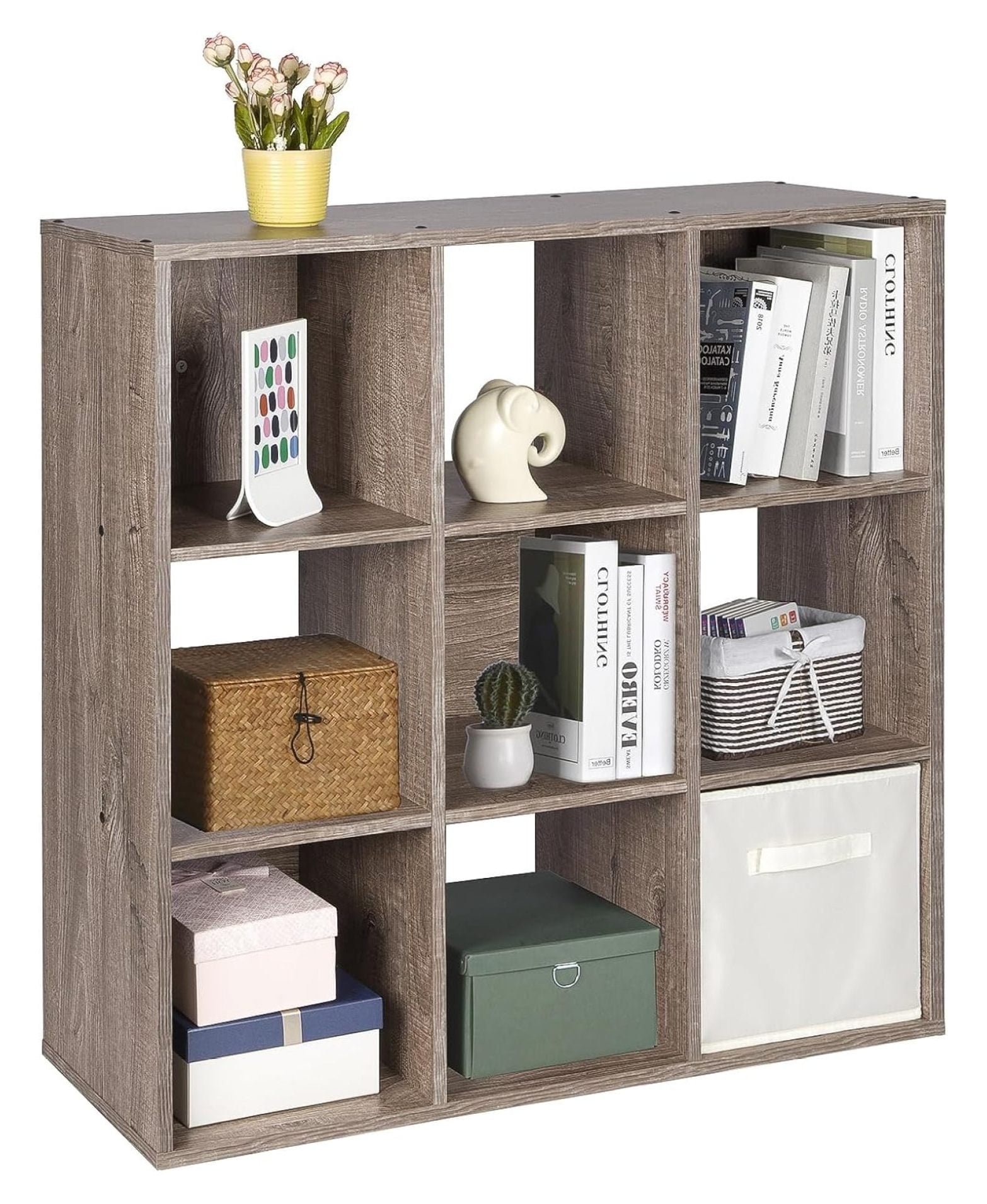 PACHIRA US 9 Cube Storage Organizer, Wood Display Shelf, Espresso Free ...