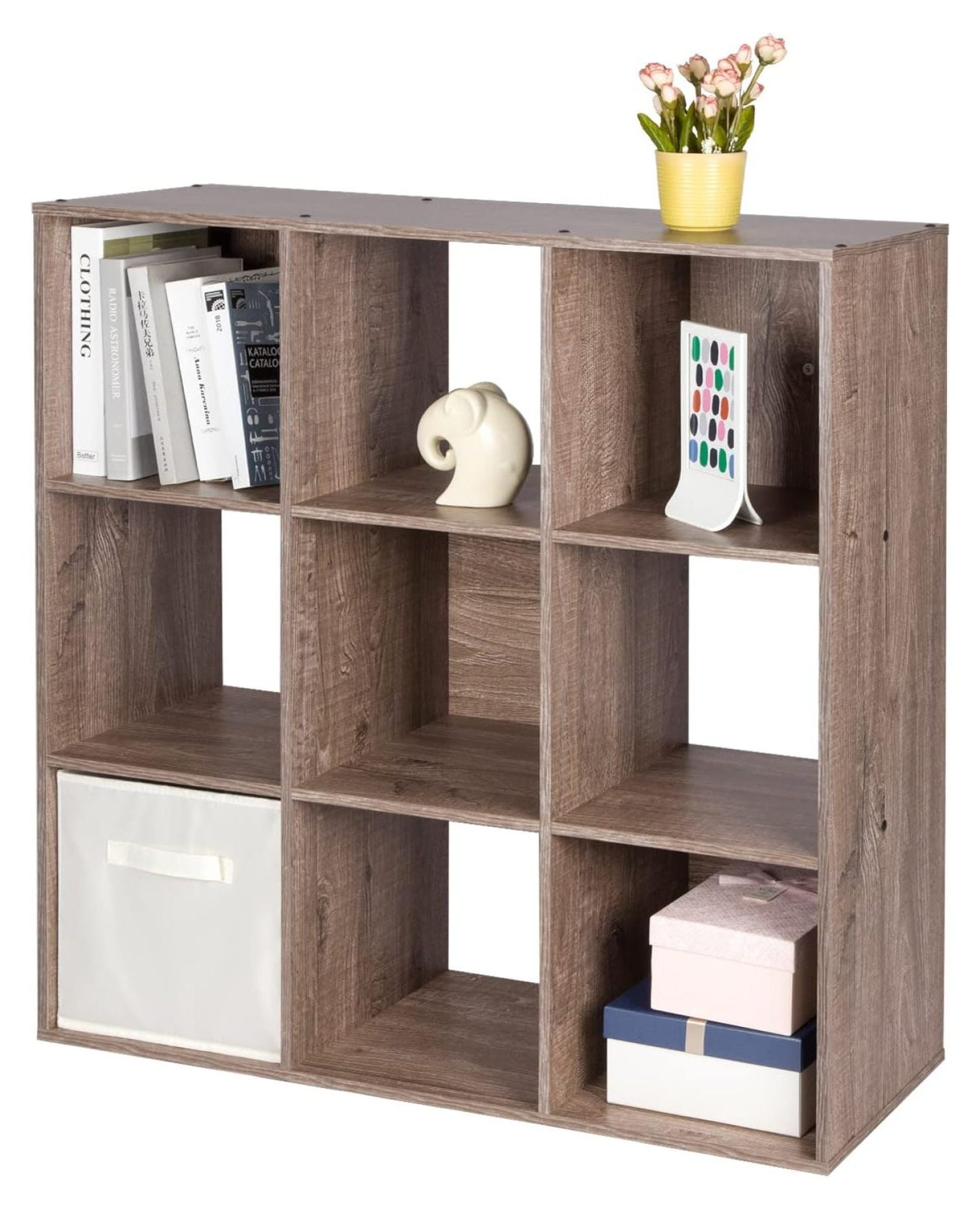 PACHIRA US 9 Cube Storage Organizer, Wood Display Shelf, Espresso Free ...