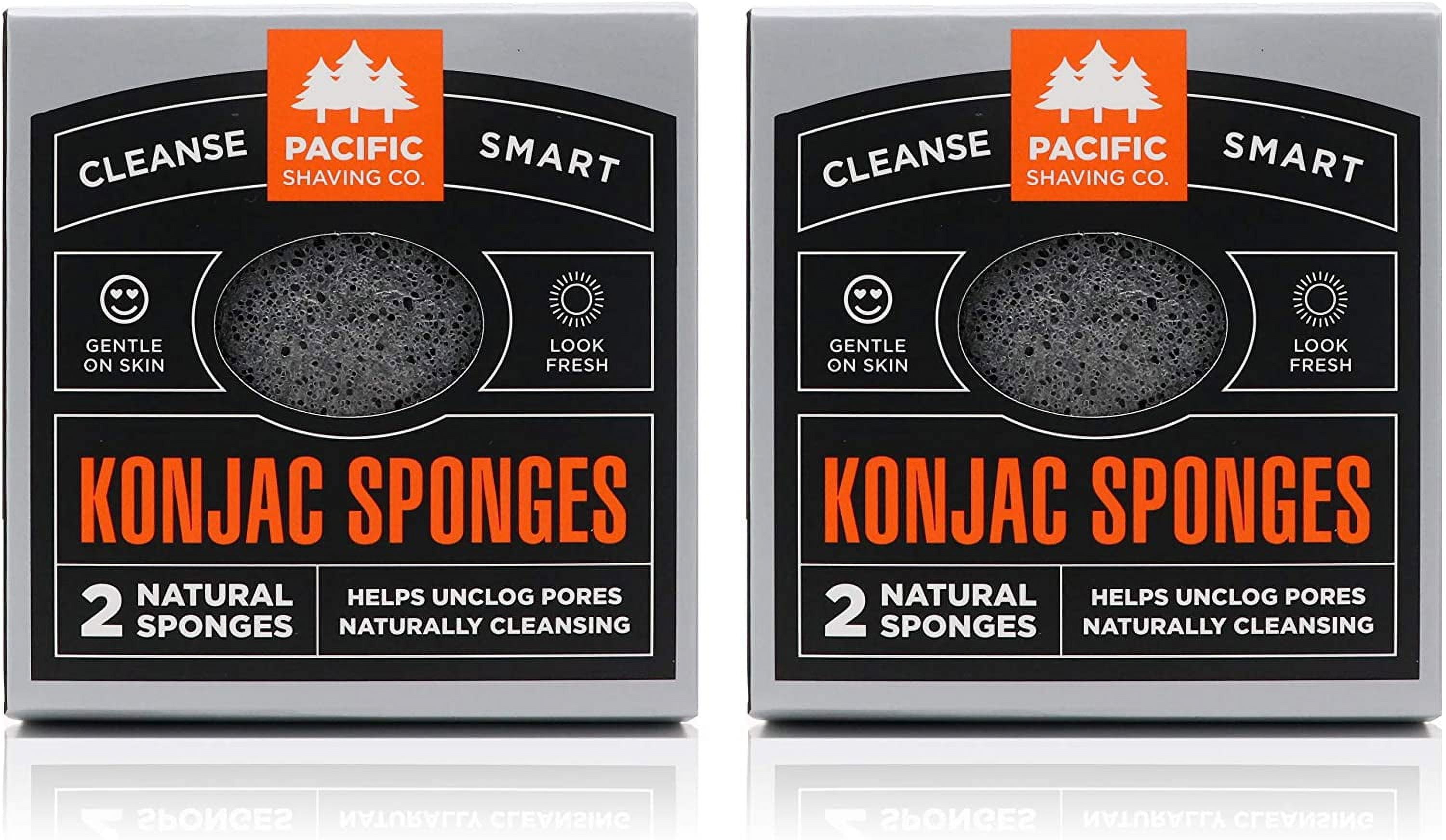 PACIFIC SHAVING COMPANY KONJAC SPONGE - 2PK | NATURAL & COMPOSTABLE ...