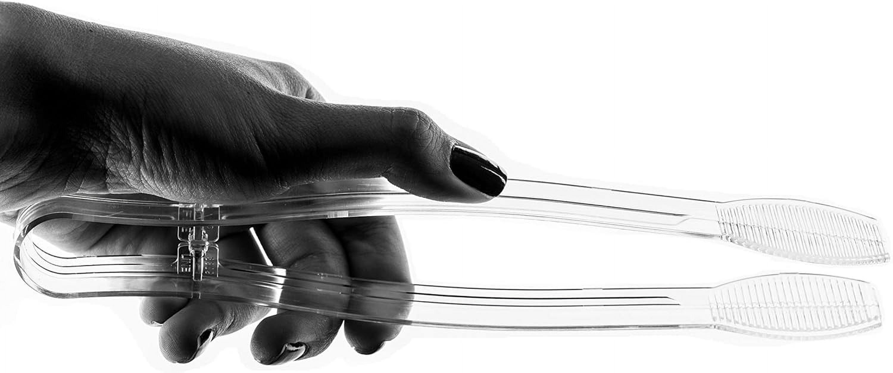 PACK] 12 Inch Heavy Duty Clear Serving Tongs - Plastic Disposable Salad ...
