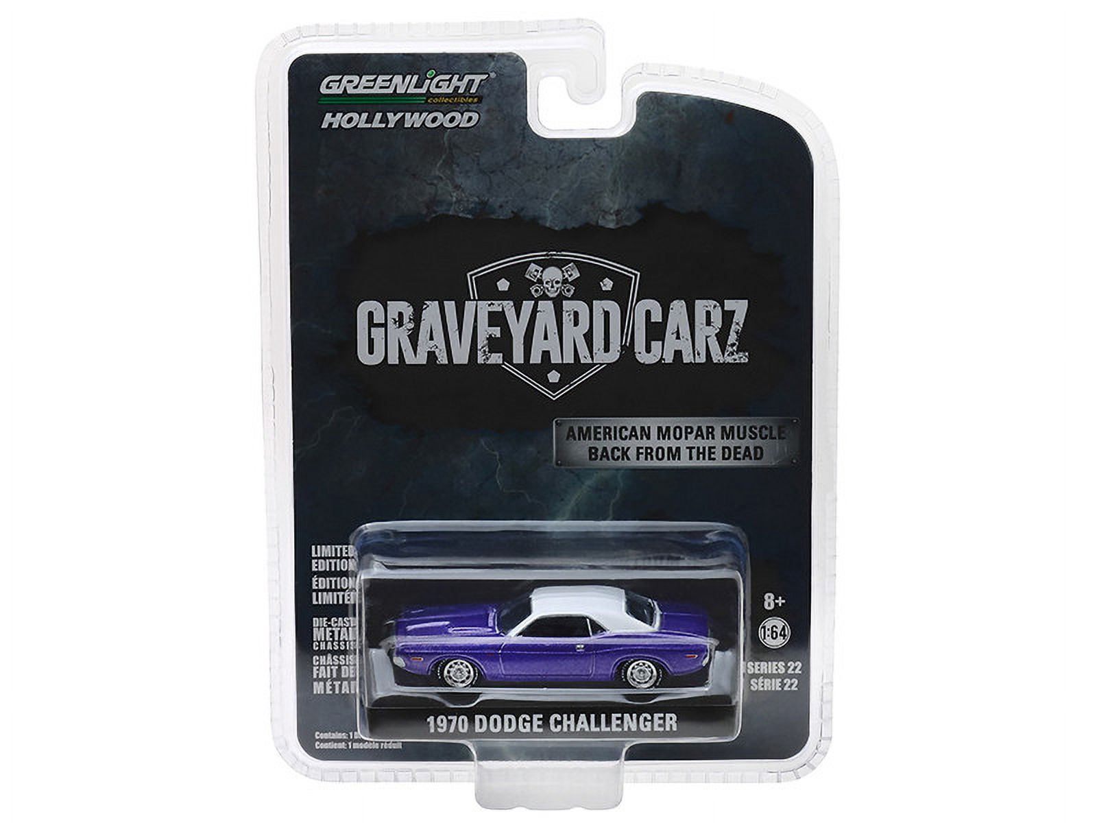 PACK OF 2 - "1970 Dodge Challenger Purple with White Top Graveyard Carz ...