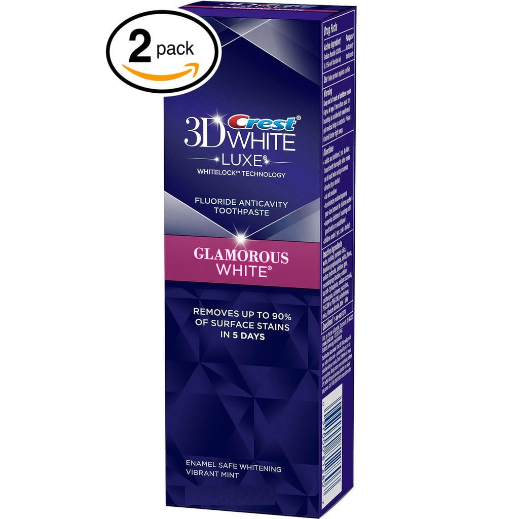 (PACK OF 2 TUBES) Crest 3D White Vibrant Mint Icy Cool Mint Anti-Cavity ...