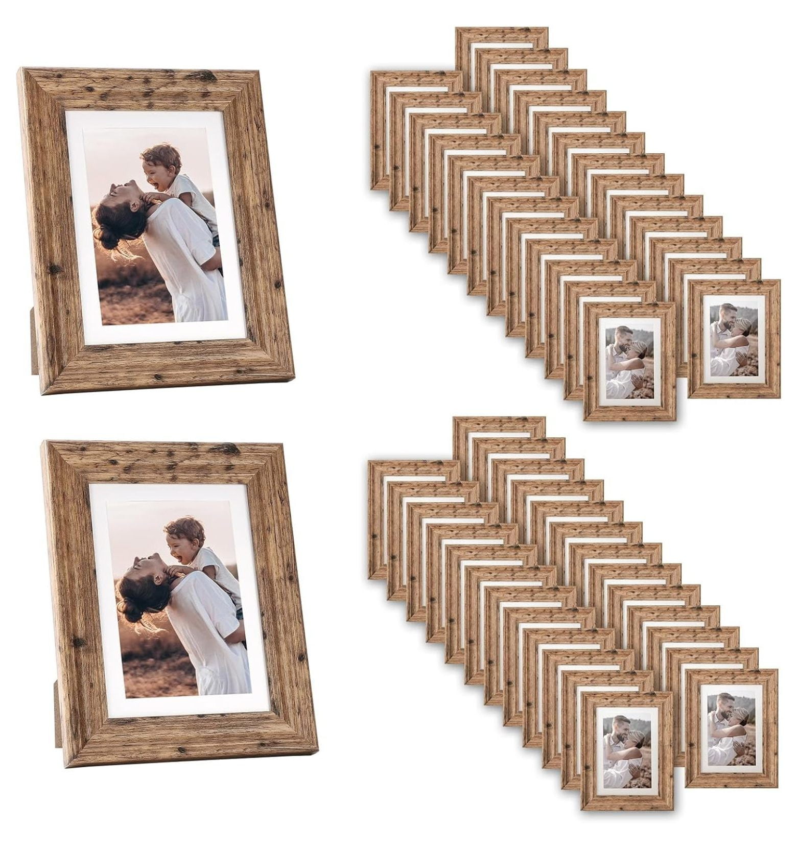 PACK 5x7 Picture Frames,Rustic Picture Frame 4x6 with Mat or 5X7 ...