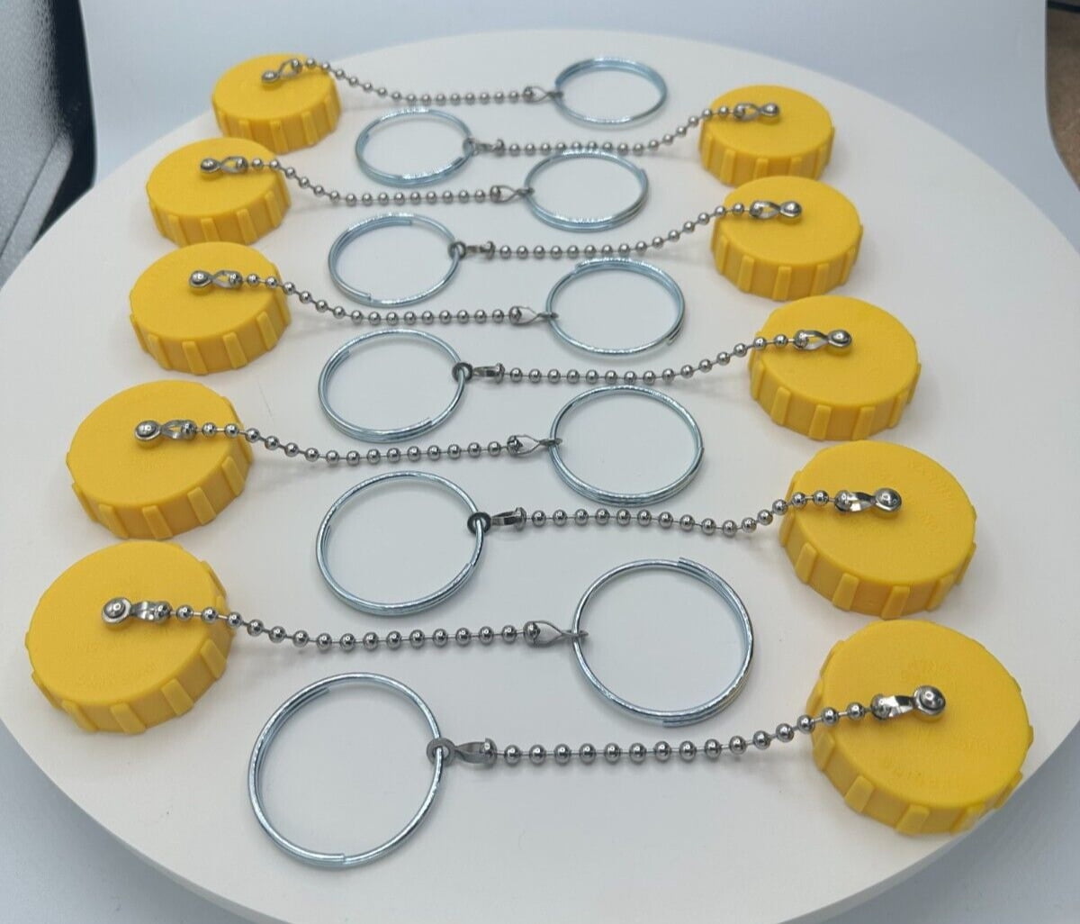 PACK OF 10 PROPANE TANK 1-3/4 ACME FILL VALVE CAP WITH TETHER CHAIN FORKLIFT LPG - Walmart.com