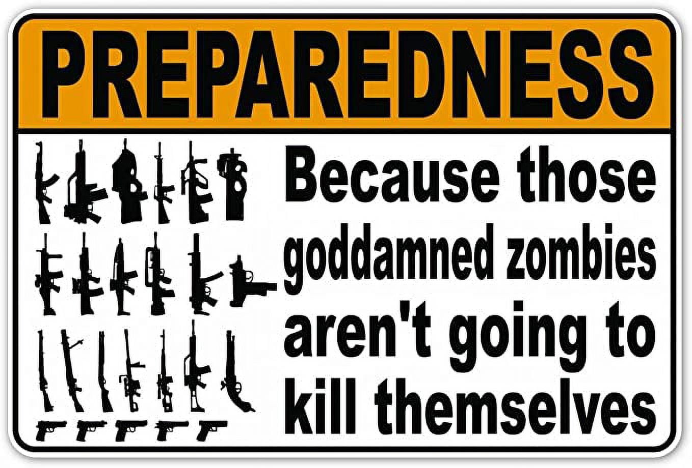 (PACK OF 10 STICKERS) Cool Design Preparedness Zombies Zombie Killing ...