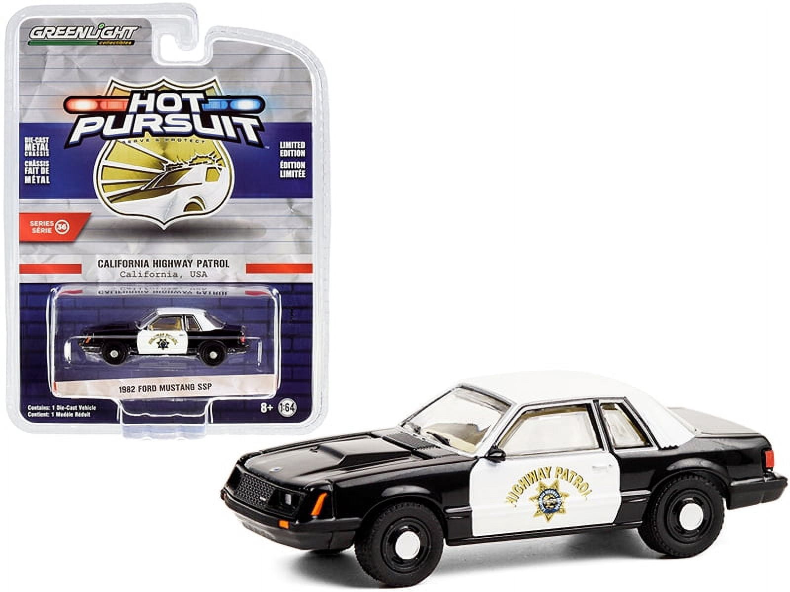 PACK OF 2 - "1982 Ford Mustang SSP Black and White CHP California ...