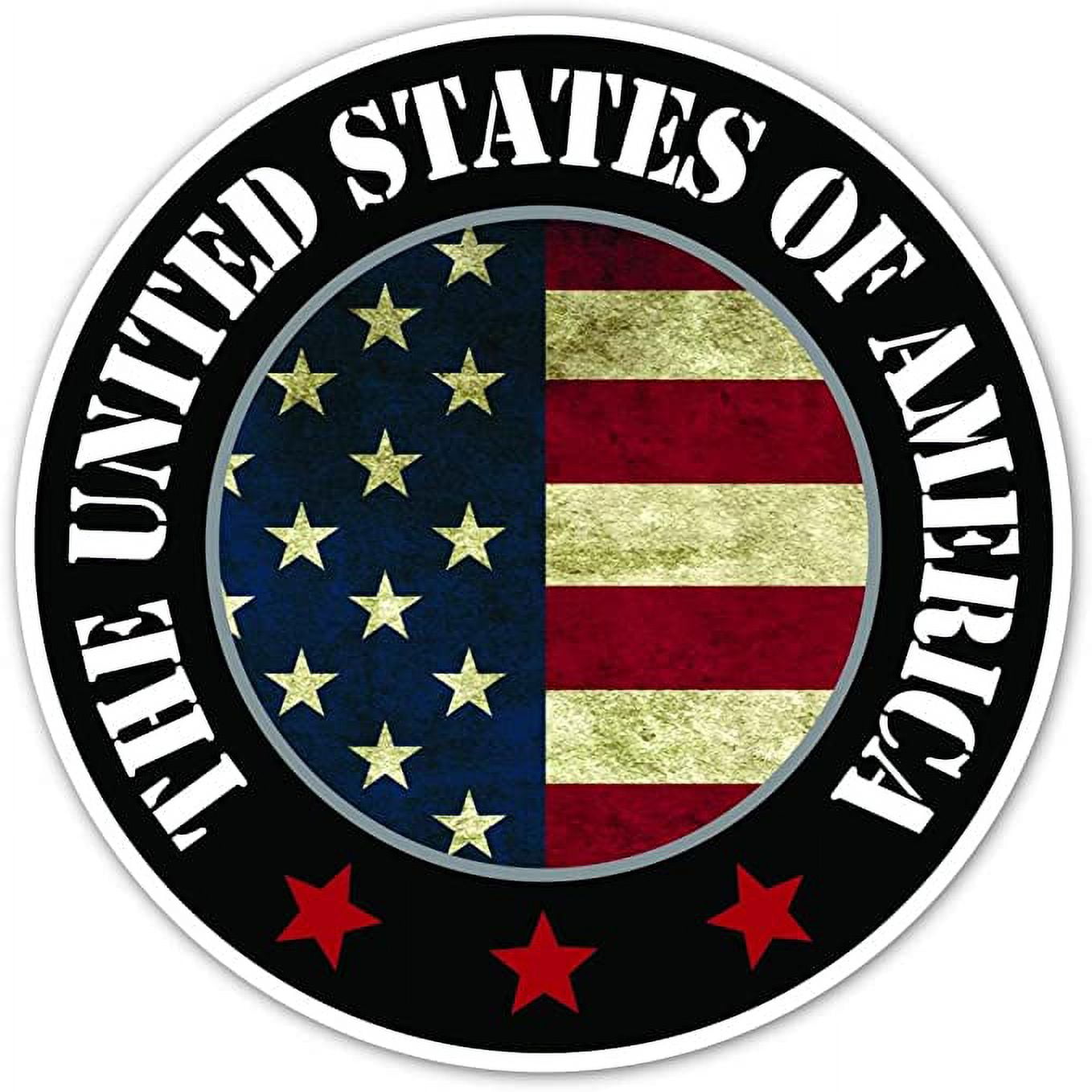 (PACK OF 3 STICKERS) Proud American the United States of America USA ...