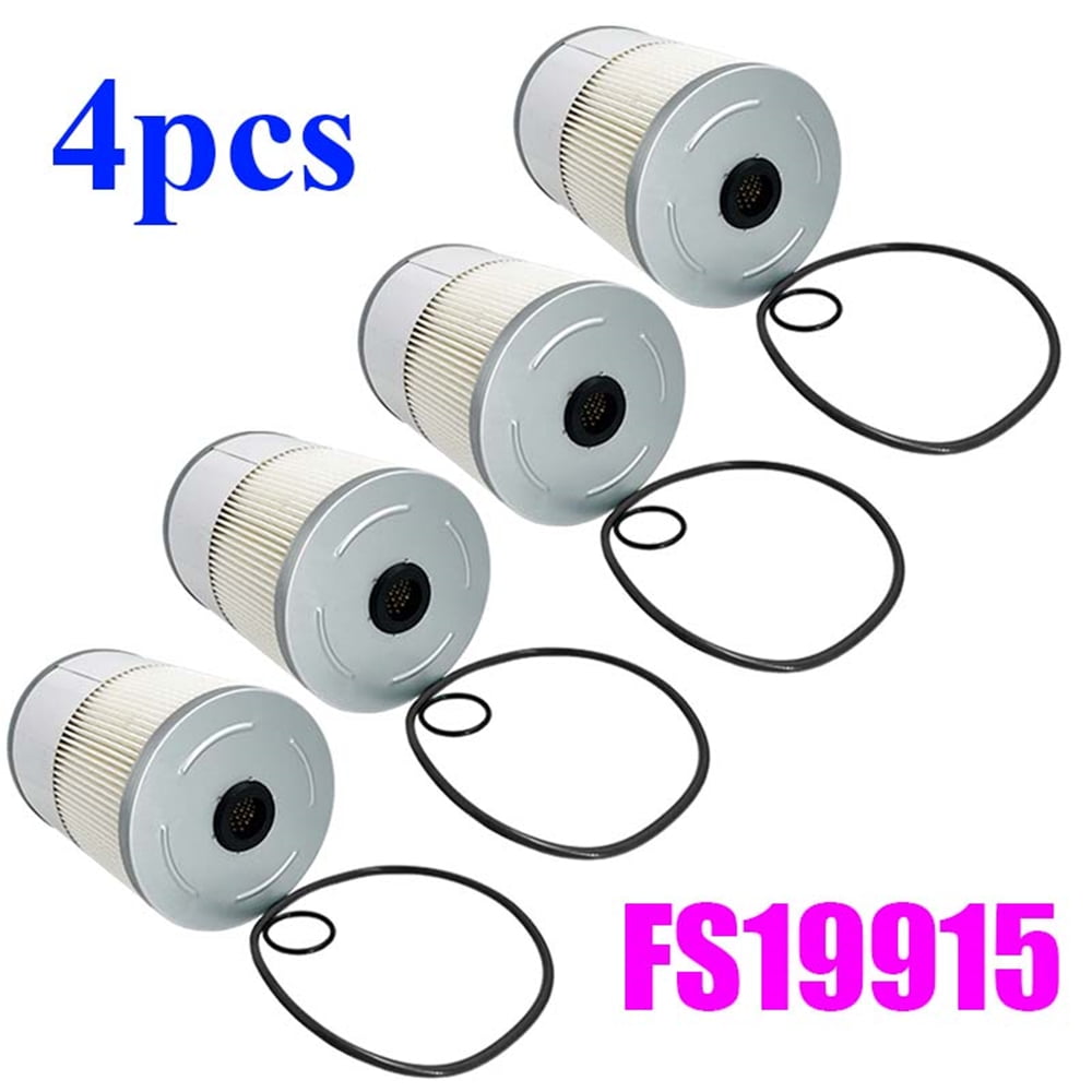 PACK OF 4 NEW FUEL FILTER W/ WATER SEPARATOR FS19915 Replacement Kit ...