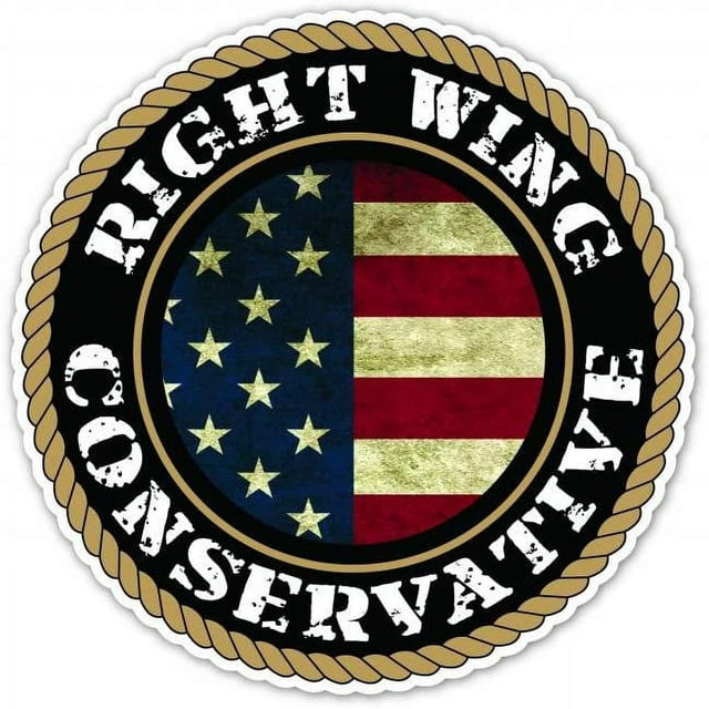 (PACK OF 5 STICKERS) Right Wing Conservative Patriotic USA Flag Vinyl ...