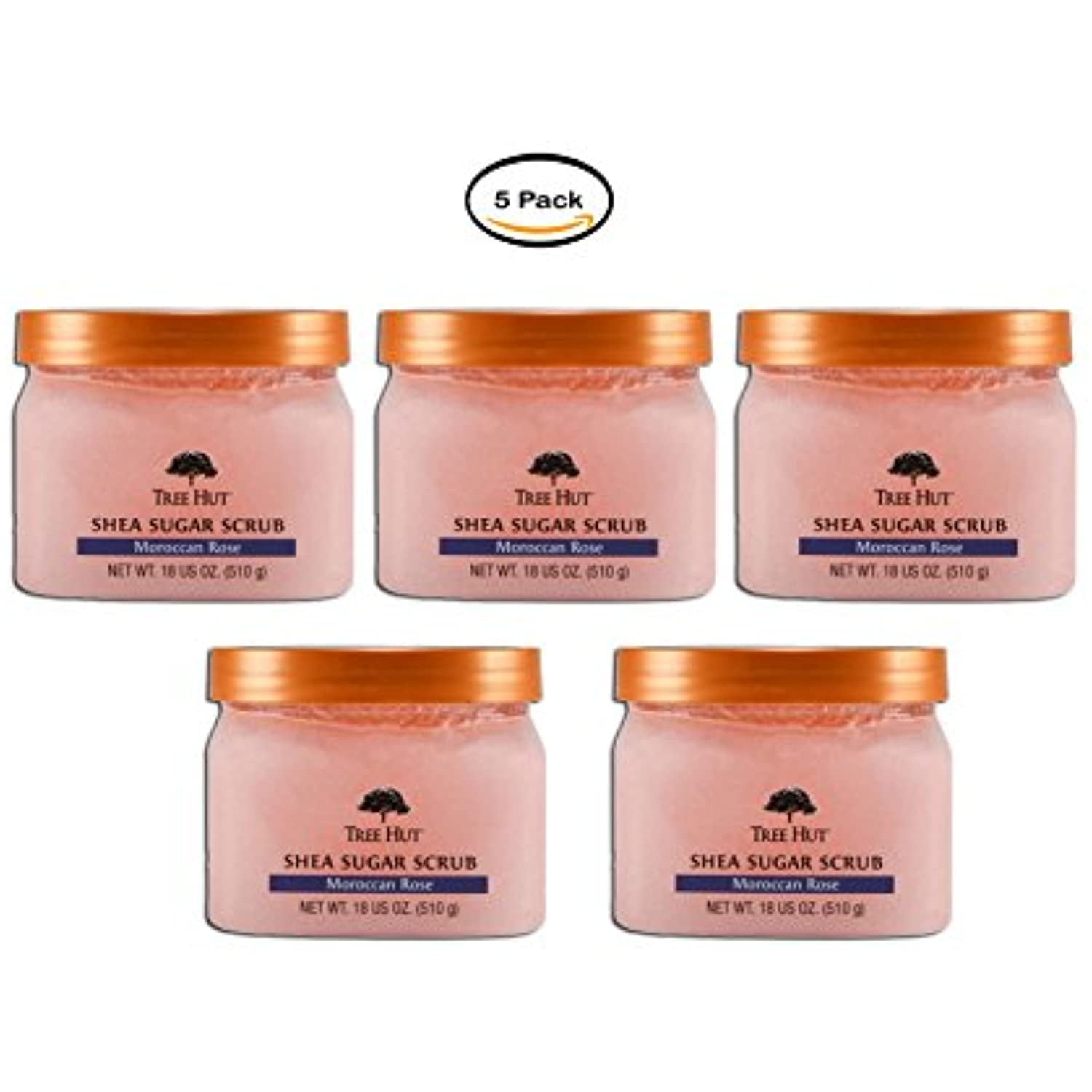 Pack Of 5 Tree Hut Moroccan Rose Shea Sugar Scrub 18 Oz