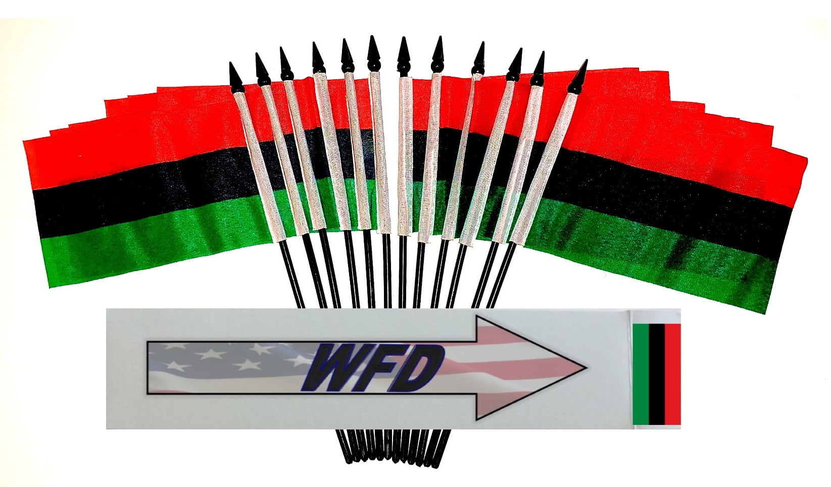PACK of 12 4"x6" African American Miniature Desk & Table Flags, 1 Dozen ...