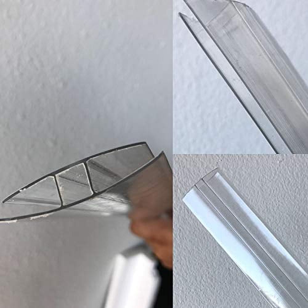 PACK of 2 H CONNECTOR CLEAR 48'' LONG 8mm 5/16 thickness for LEXAN ...