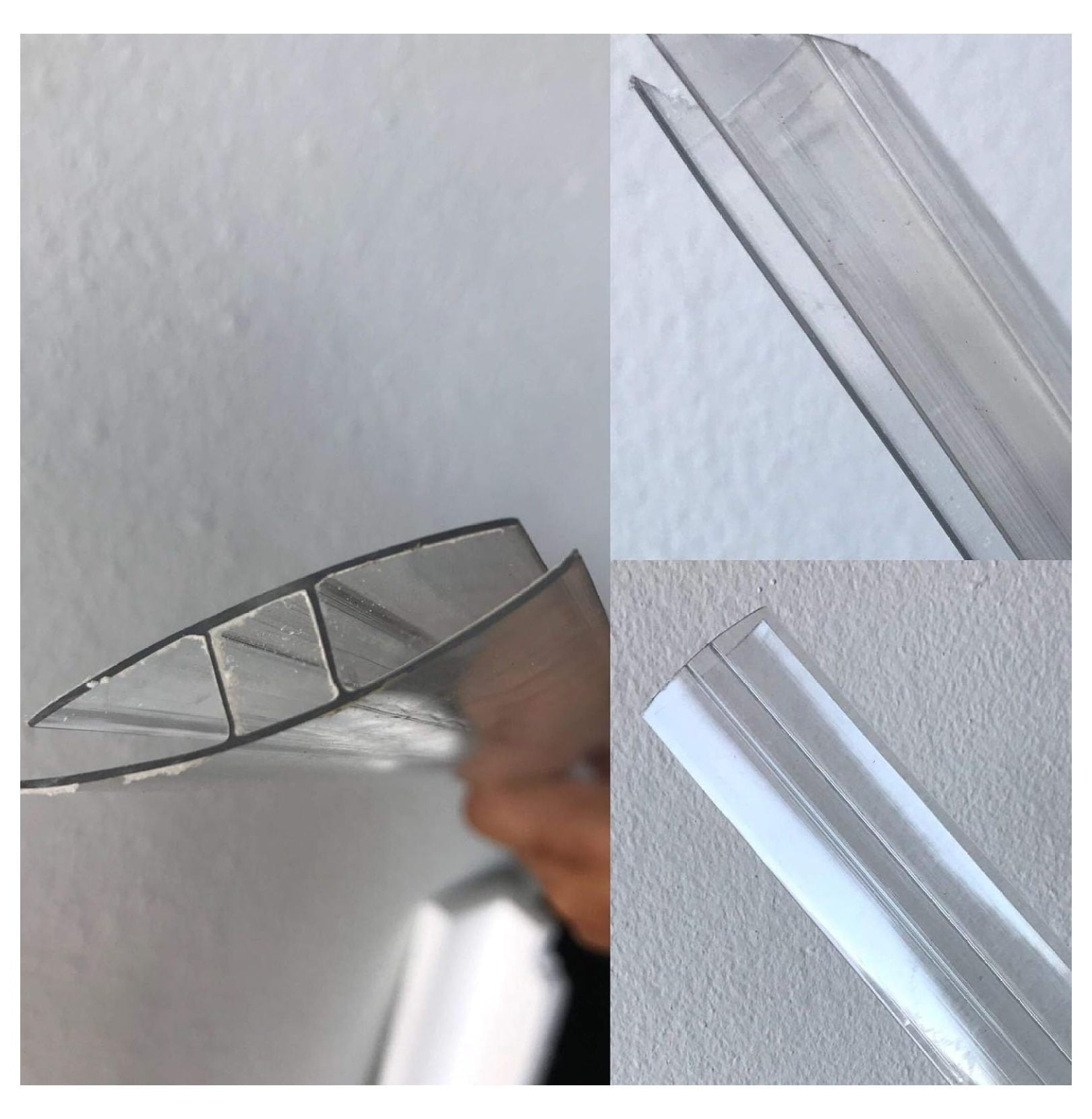 PACK of 2 H CONNECTOR CLEAR '' LONG 8mm 5/16 thickness for LEXAN ...