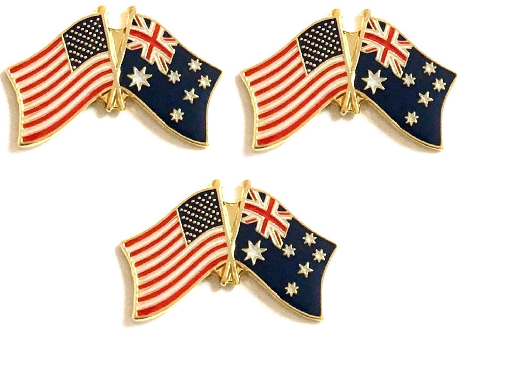 Australia & US Crossed Flag Lapel Pins, Pack of 3 - Walmart.com