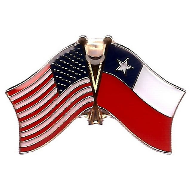 PACK of 3 Chile & US Crossed Double Flag Lapel Pins, Chilean & American ...