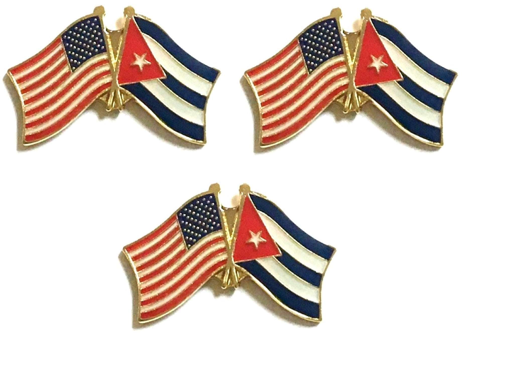 Cuba & US Crossed Double Flag Lapel Pins, Pack of 3 - Walmart.com