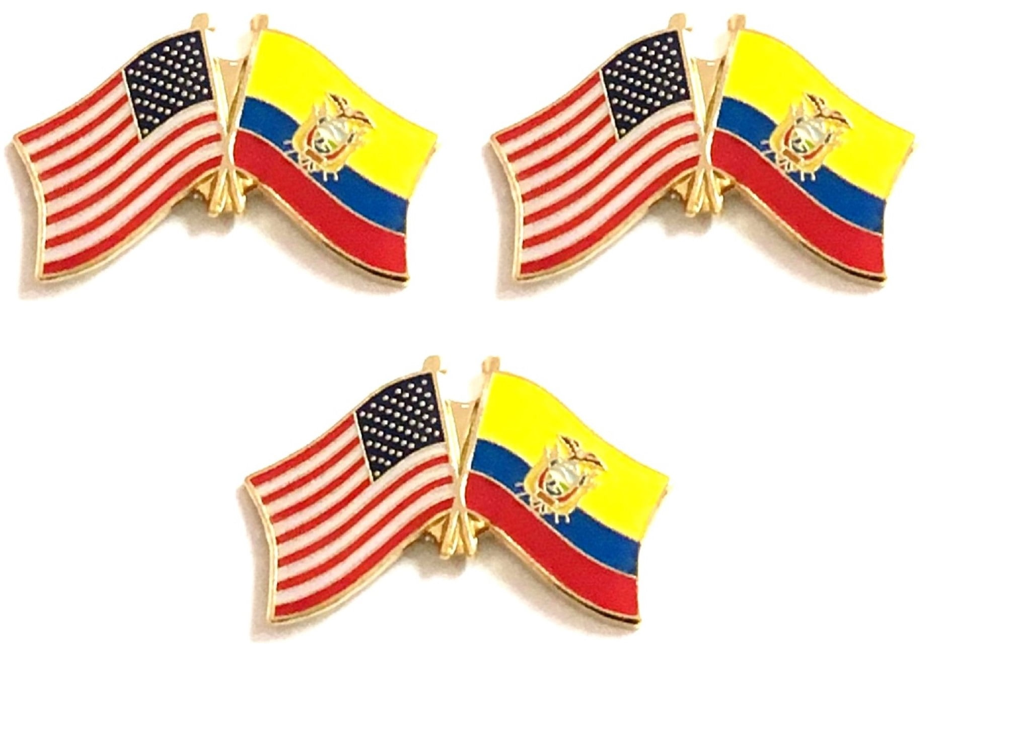 Ecuador & US Crossed Double Flag Lapel Pins, Pack of 3 - Walmart.com
