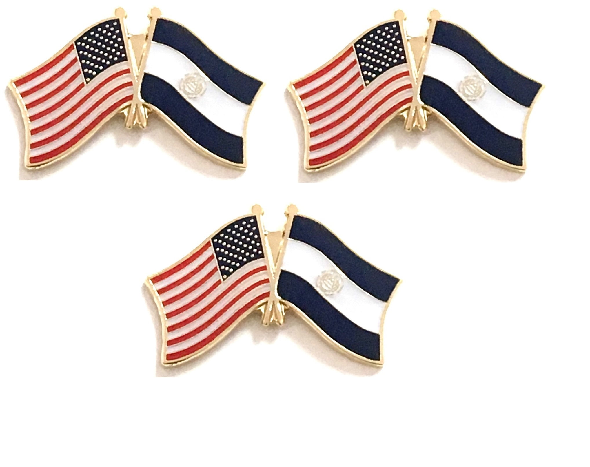 El Salvador & US Crossed Double Flag Lapel Pins, Pack of 3 - Walmart.com