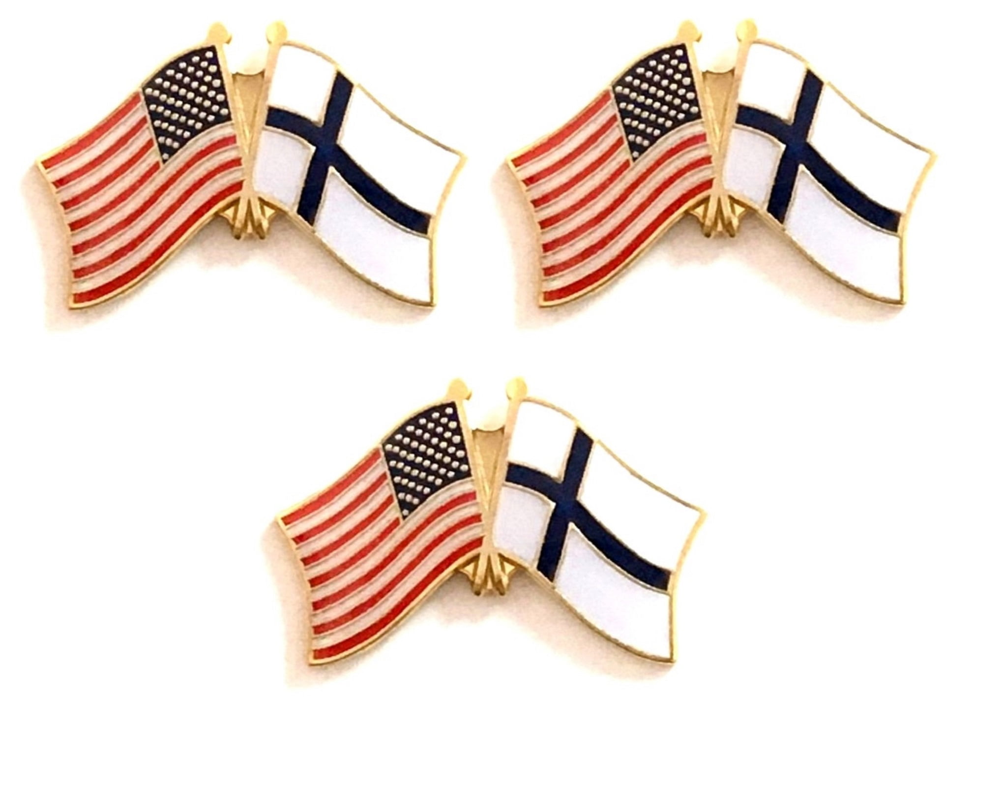 Finland & US Crossed Double Flag Lapel Pins, Pack of 3 - Walmart.com