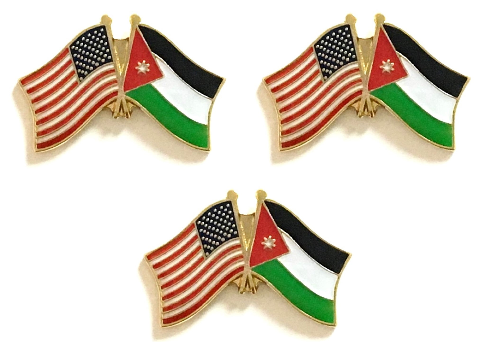Jordan & US Crossed Double Flag Lapel Pins, Pack of 3 - Walmart.com