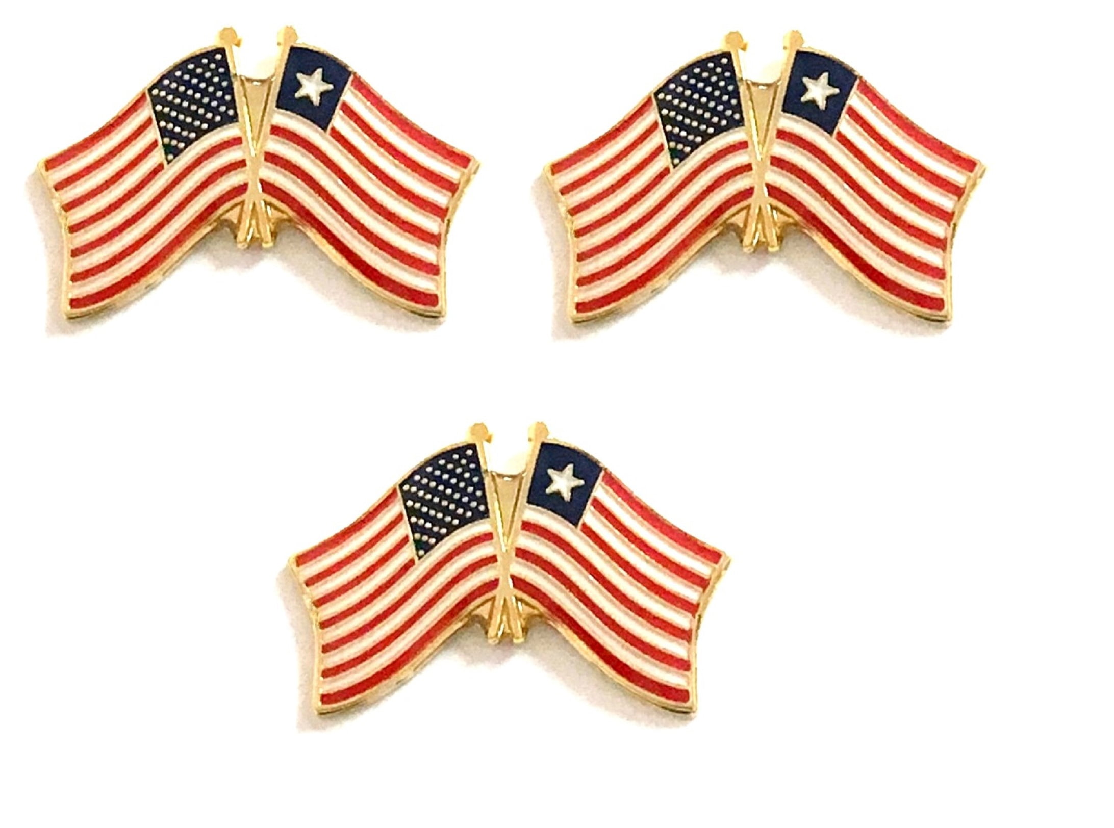 Liberia & US Crossed Double Flag Lapel Pins, Pack of 3 - Walmart.com