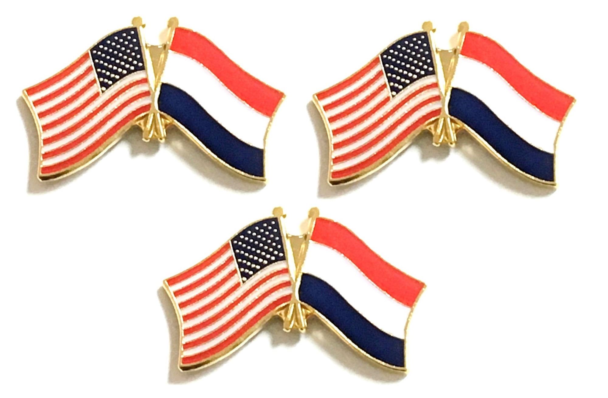 Netherlands & US Crossed Double Flag Lapel Pins, Pack of 3 - Walmart.com