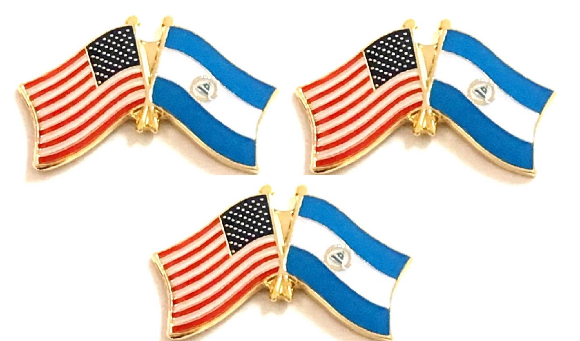 Nicaragua & US Crossed Double Flag Lapel Pins, Pack of 3 - Walmart.com