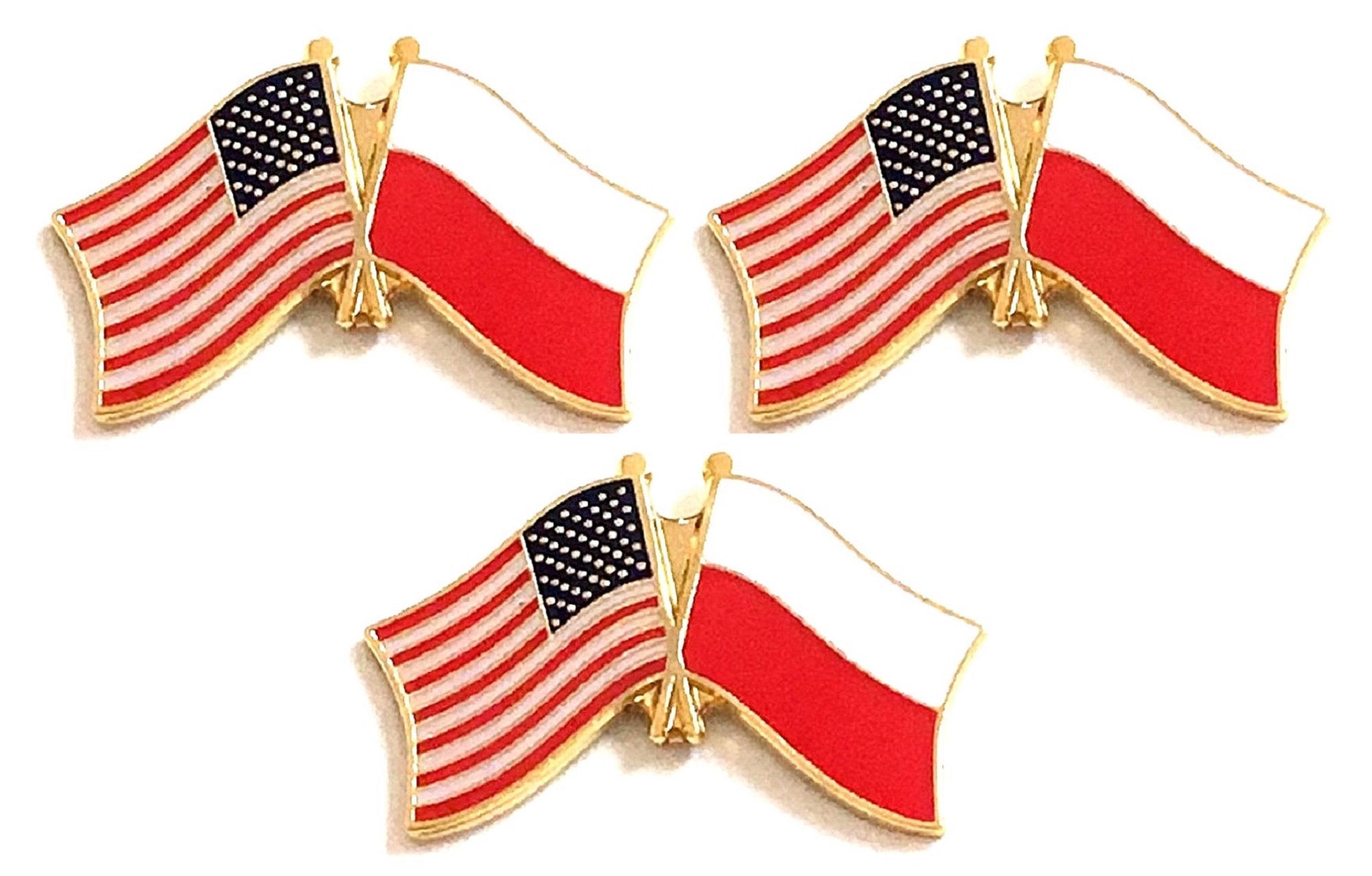 Poland & US Crossed Double Flag Lapel Pins, Pack of 3 - Walmart.com