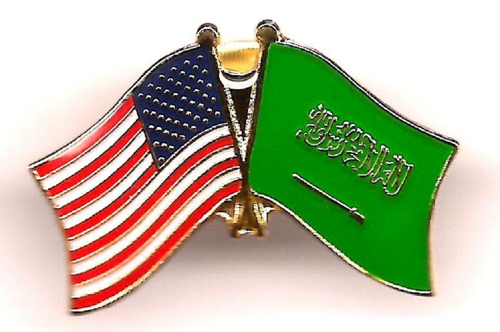 PACK of 3 Saudi Arabia & US Crossed Double Flag Lapel Pins, Saudi ...