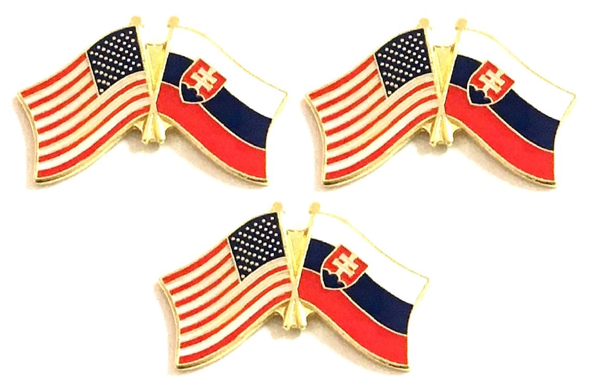 Slovakia & US Crossed Double Flag Lapel Pins, Pack of 3 - Walmart.com
