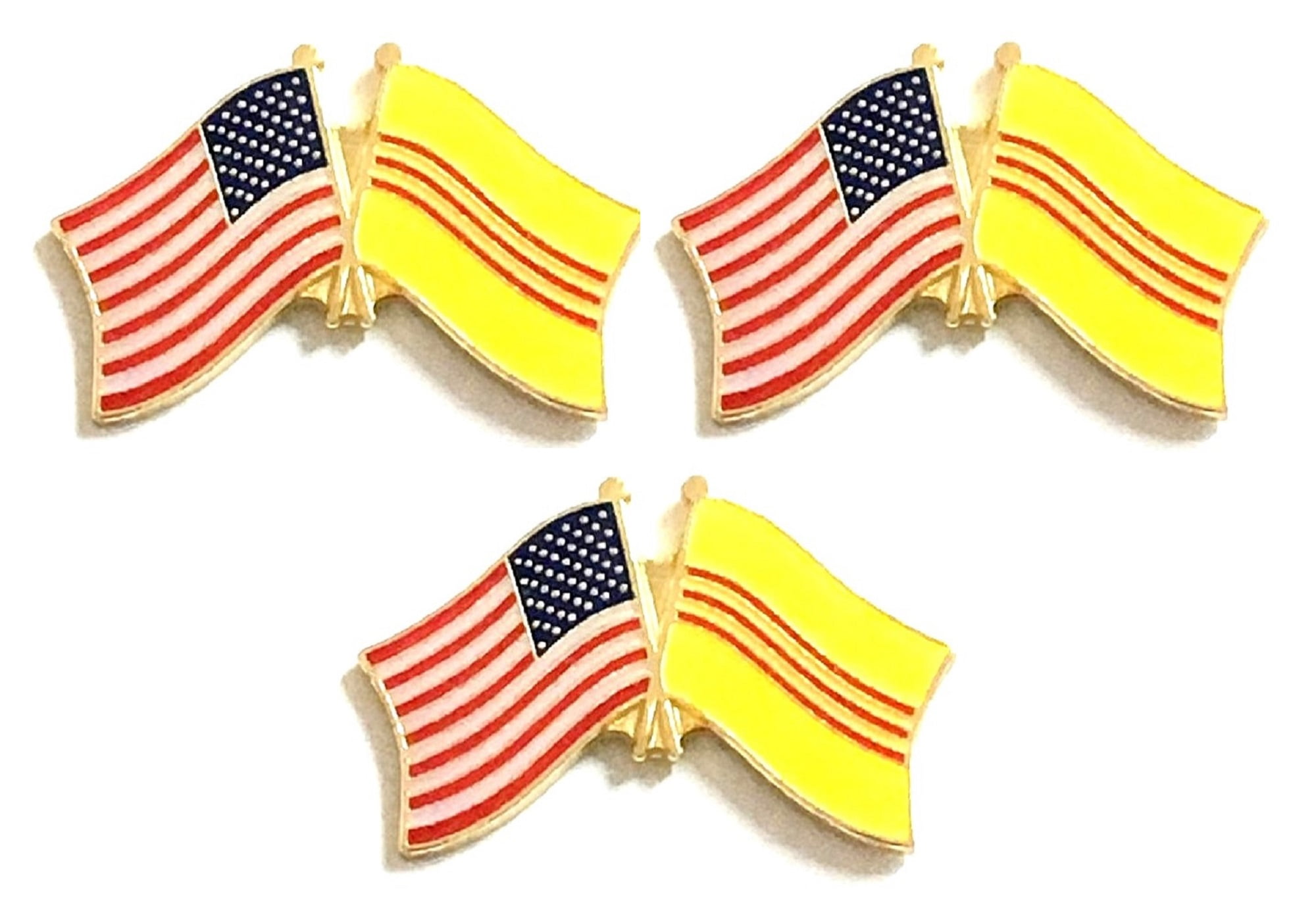South Vietnam & US Crossed Double Flag Lapel Pins, Pack of 3 - Walmart.com