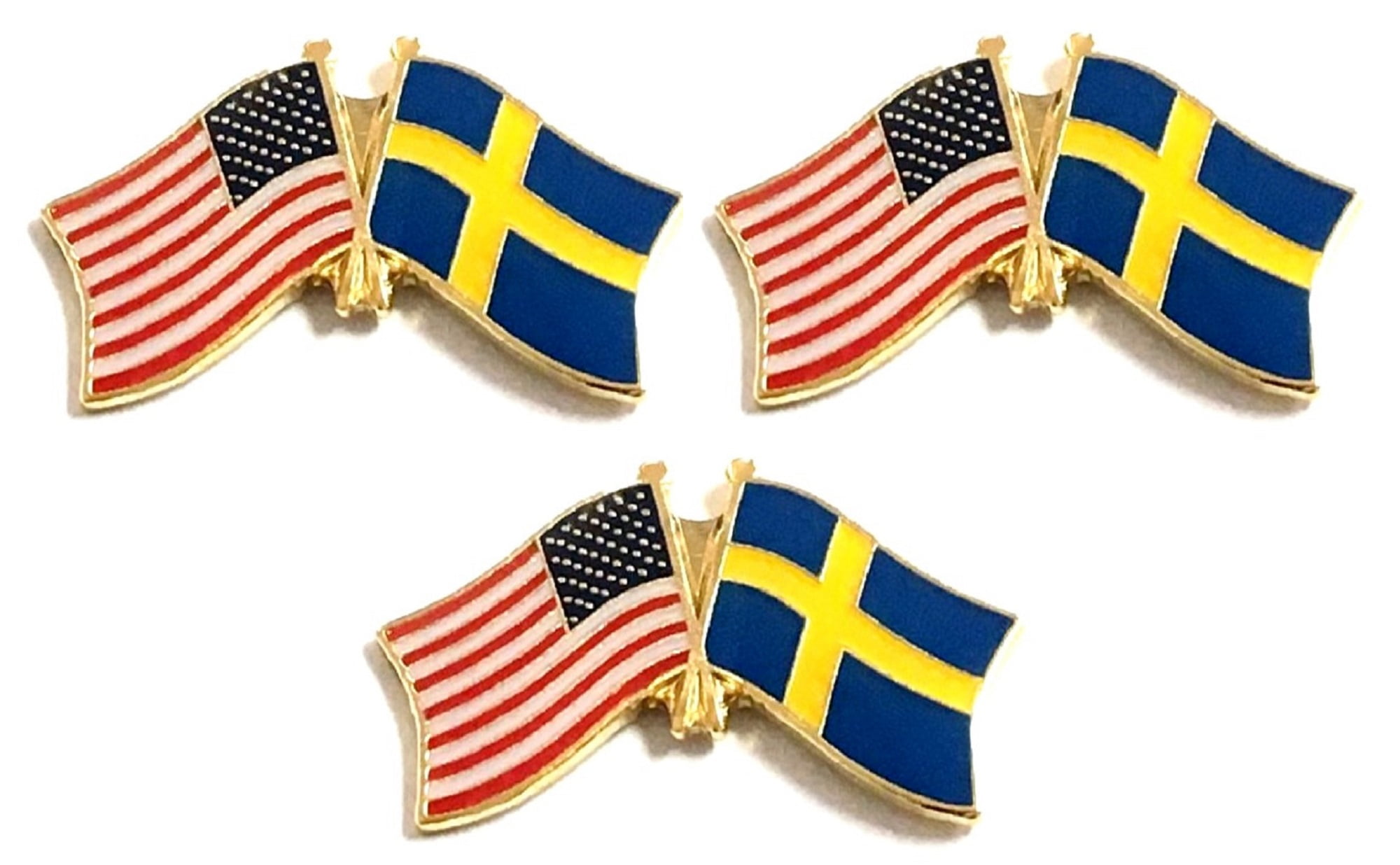Sweden & US Crossed Double Flag Lapel Pins, Pack of 3 - Walmart.com