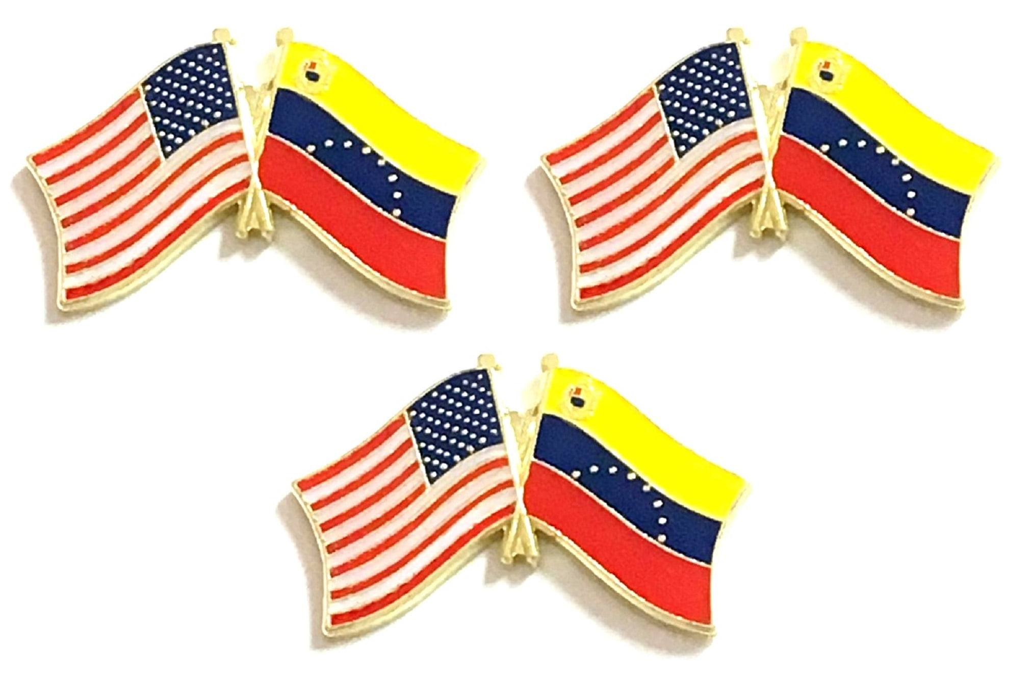 Venezuela & US Crossed Double Flag Lapel Pins, Pack of 3 - Walmart.com