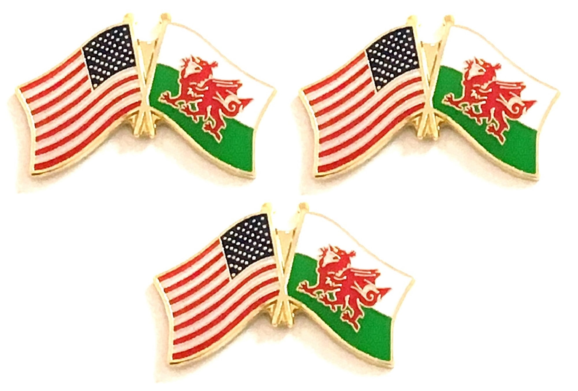Wales & US Crossed Double Flag Lapel Pins, Pack of 3 - Walmart.com
