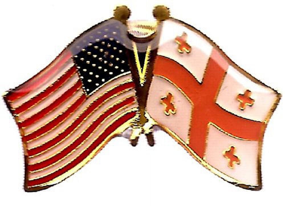 PACK of 50 Georgia Republic & US Crossed Double Flag Lapel Pins ...