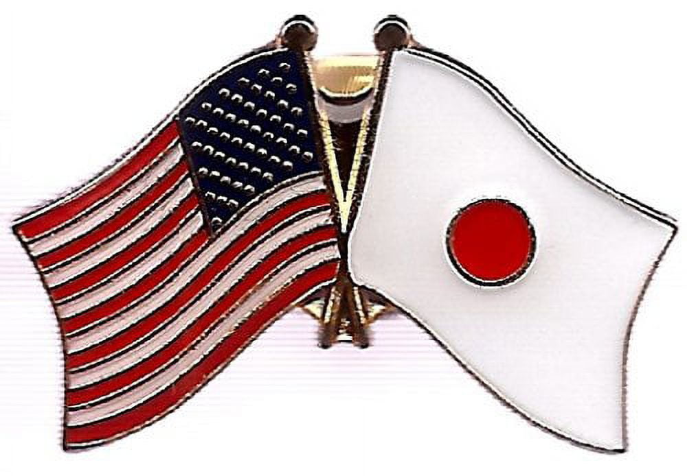 PACK of 50 Japan & US Crossed Double Flag Lapel Pins, Japanese ...
