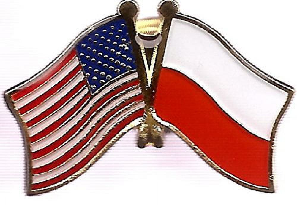 PACK of 50 Poland & US Crossed Double Flag Lapel Pins, Polish ...