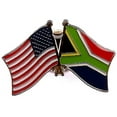 PACK of 50 South Africa & US Crossed Double Flag Lapel Pins, South ...