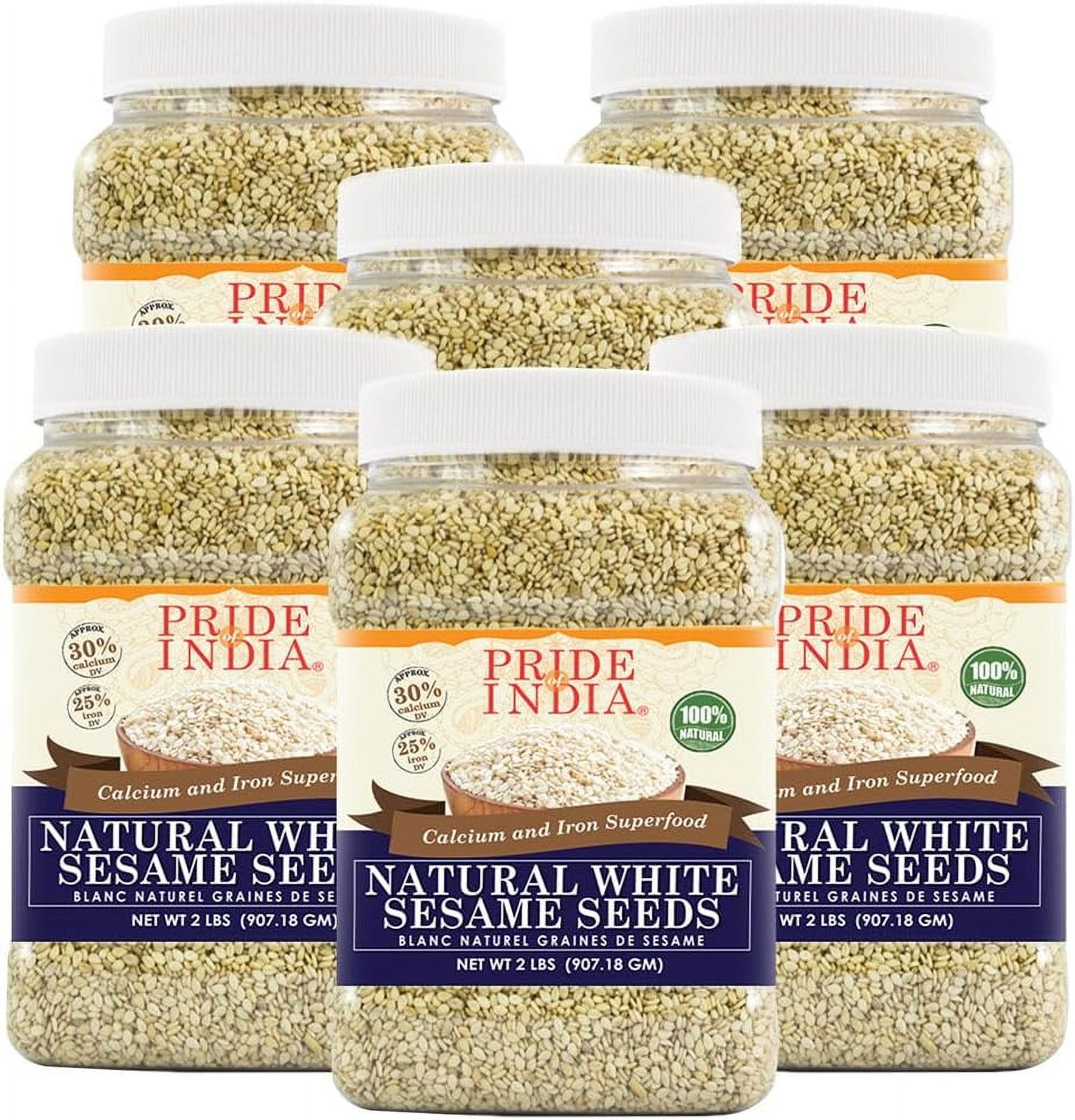 - PACK of 6 - White Sesame Seeds Unhulled - Calcium & Iron Superfood, 2 ...