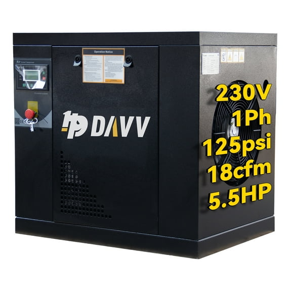 PACK4 4KW 5.5HP Rotary Screw Air Compressor 230V/3Ph 18CFM 125psi Heavy ...