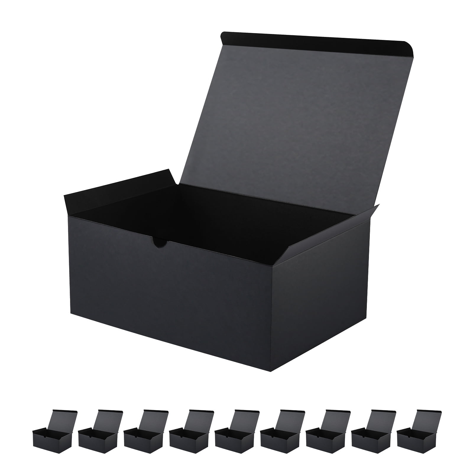 PACKHOME 10 Gift Boxes with Lids, 9.5x6.5x4 inches, Black Gift Boxes ...