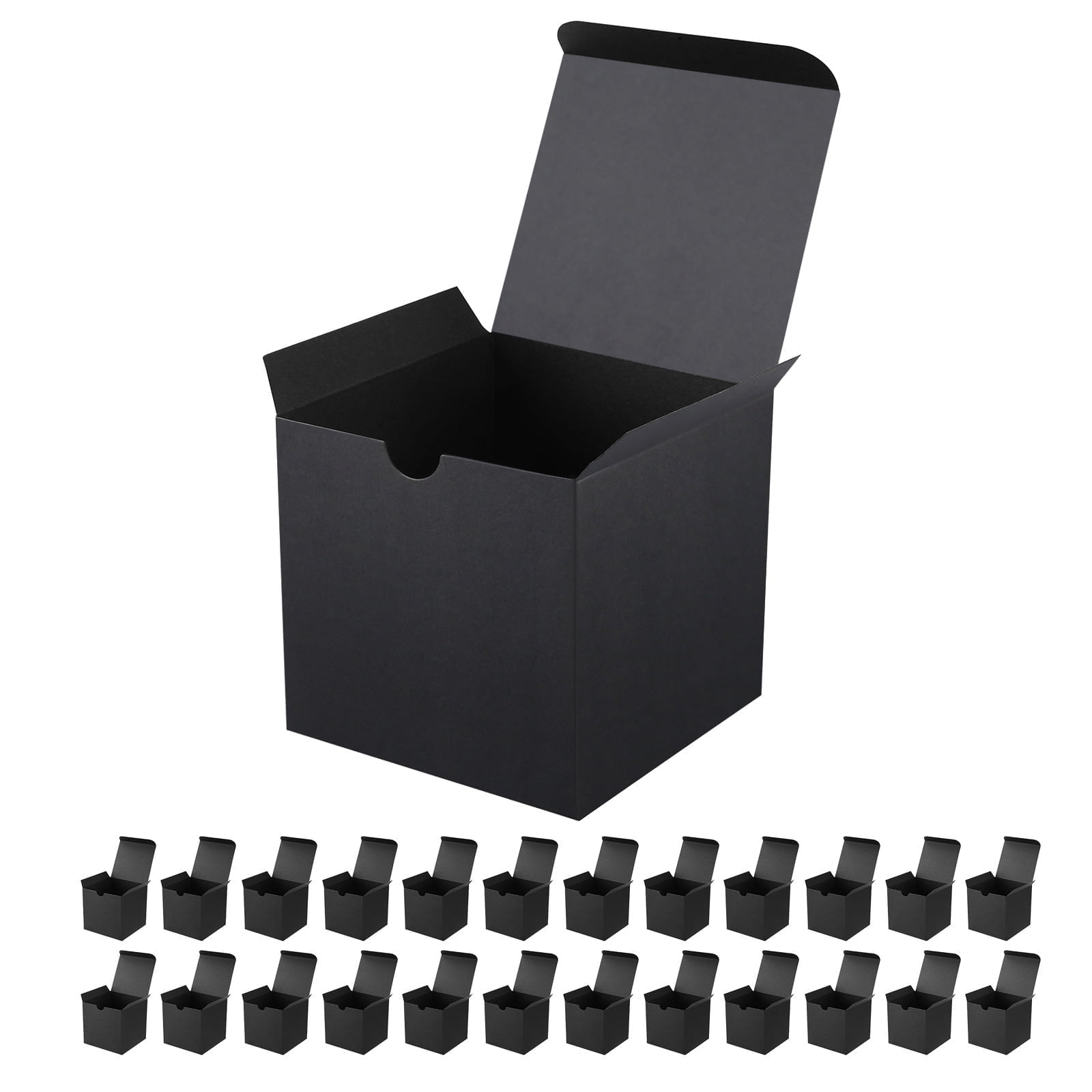 PACKHOME 25 Gift Boxes with Lids, 4x4x4 inches Black Small Gift Boxes ...