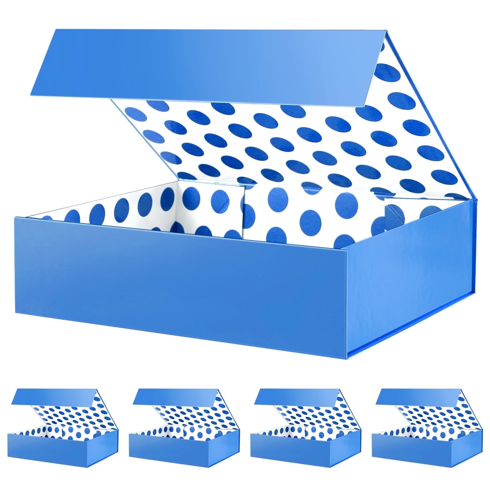 PACKHOME 5 Gift Boxes 13.5x10x3.5 inches, Blue Shirt Gift Boxes for ...