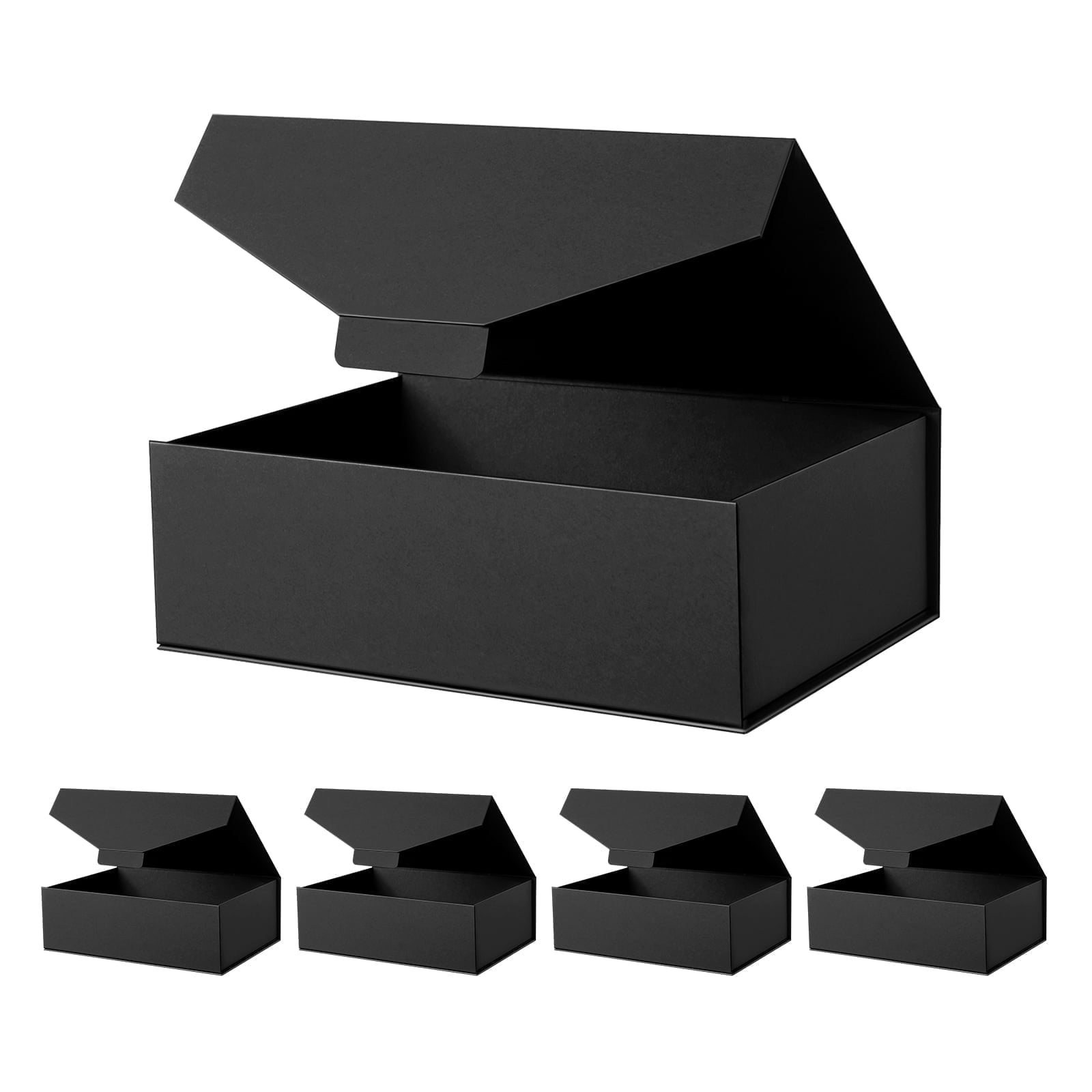 PACKHOME 5 Gift Boxes, Black Gift Boxes with Lid, 11.5x8.1x3.8 inches ...