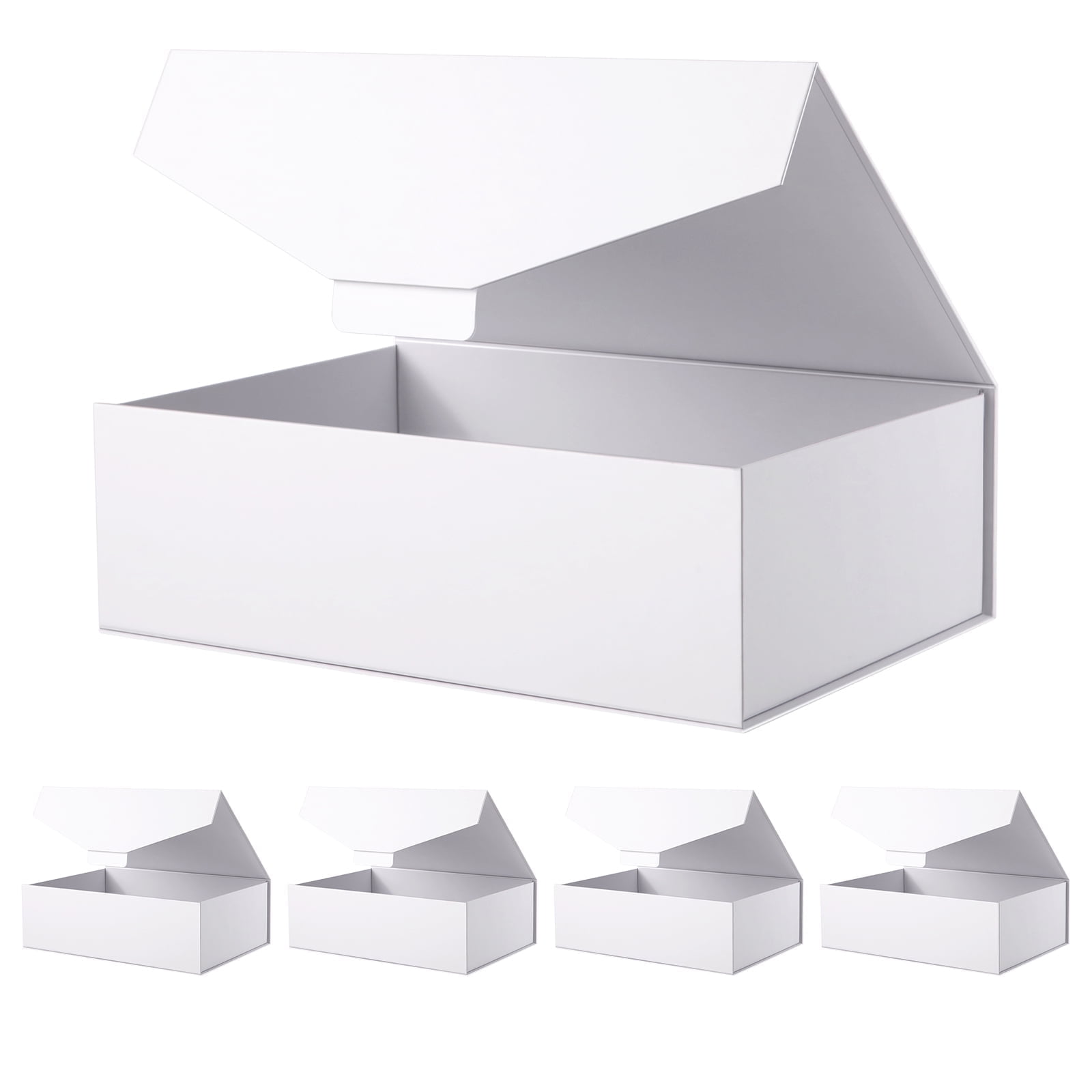 PACKHOME 5 Gift Boxes, White Bridesmaid Boxes with Lid, 13.5x9x4.1 ...