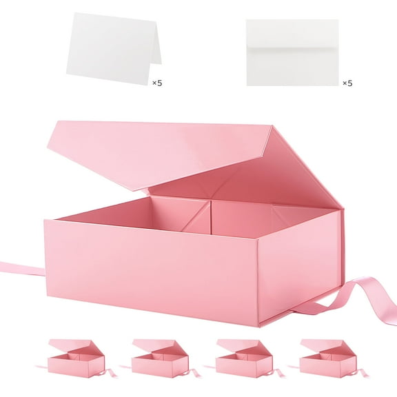 PKGSMART Gift Boxes, 5 Black Gift Boxes with Magnetic Lids for ...