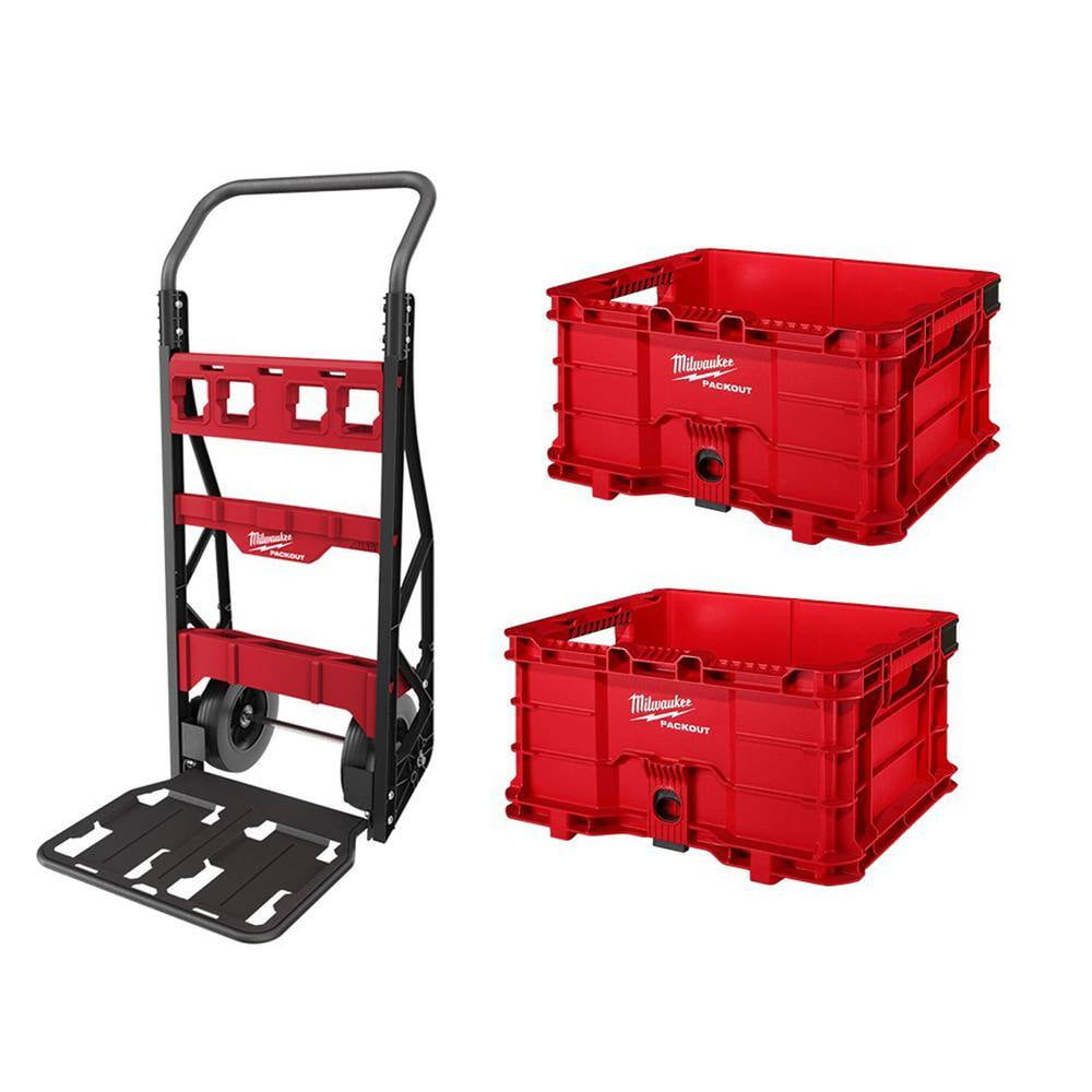 PACKOUT 20 in. 2-Wheel Utility Cart with (2) PACKOUT Tool Storage ...