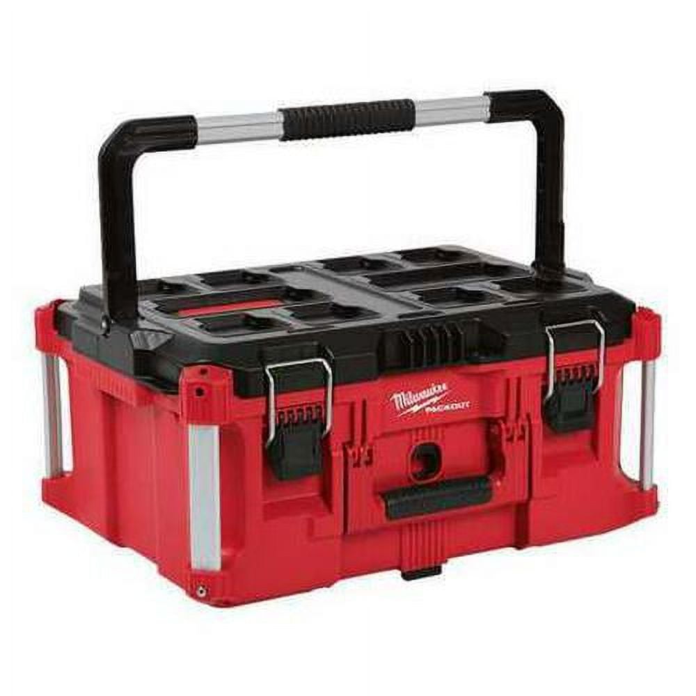 PACKOUT Large Tool Box, Polymer, Black/Red, 22 in W x 16-1/4 in D x 11 ...