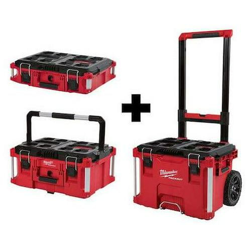 PACKOUT Rolling Tool Box + Large Tool Box + Tool Box, Polymer, Black ...