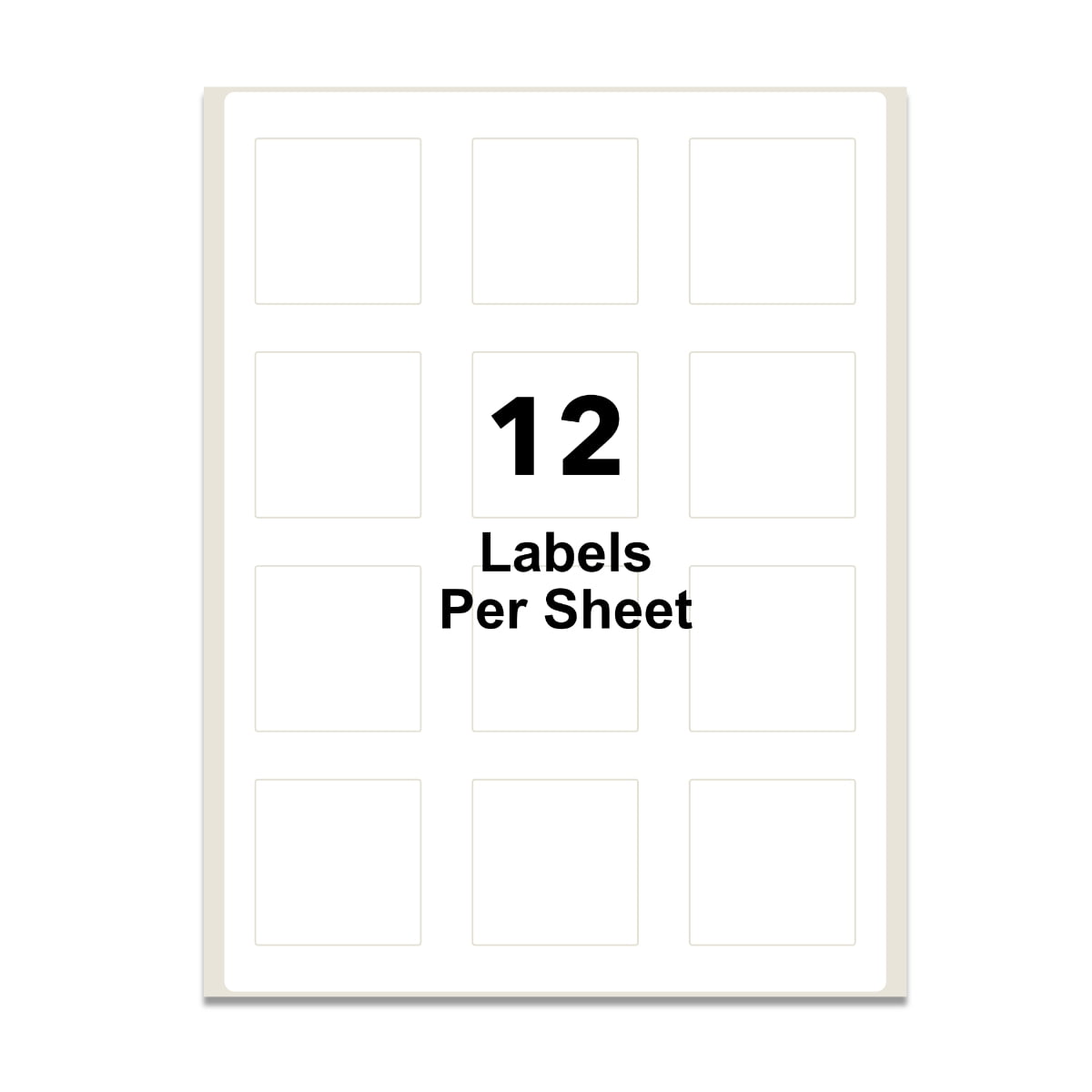 PACKZON 2" x 2" Square Labels for Laser/Inkjet Printers, Permanent ...